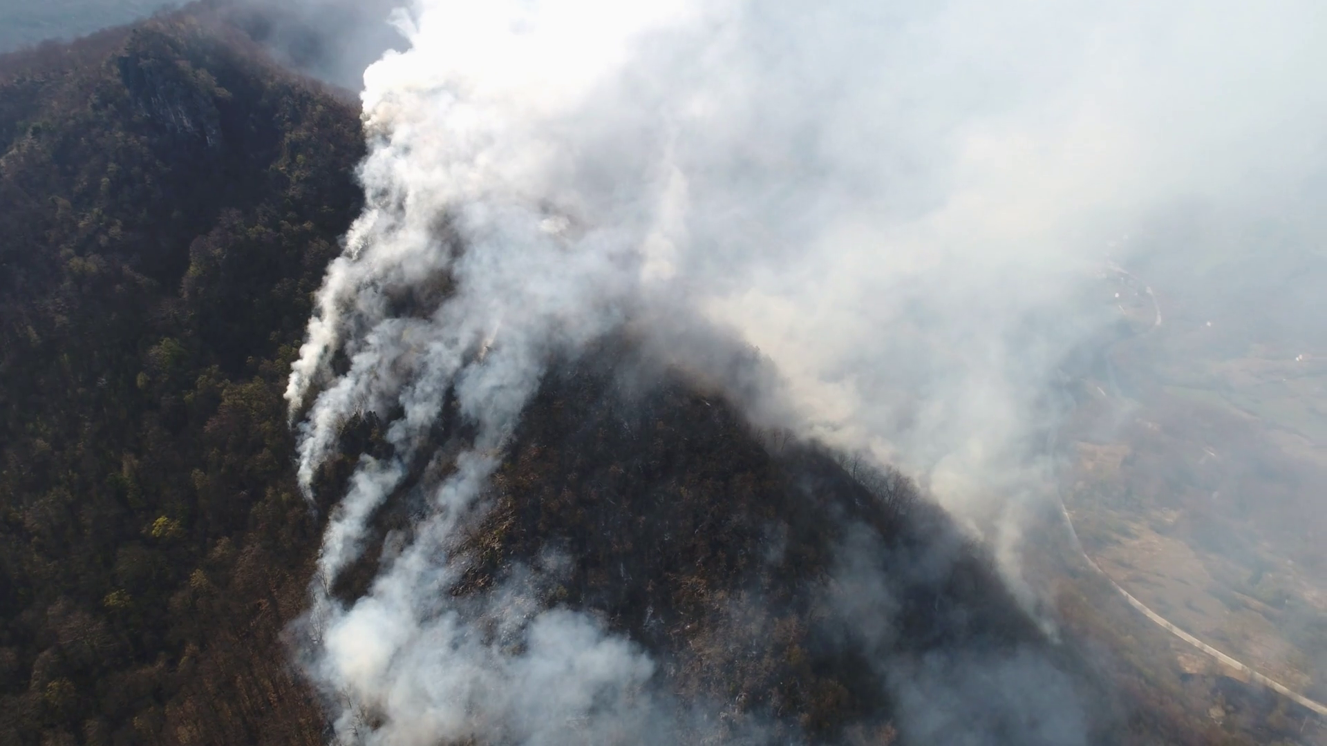 Aerial Footage Of Thick Smoke Coming From Stock Footage SBV-314007846 ...