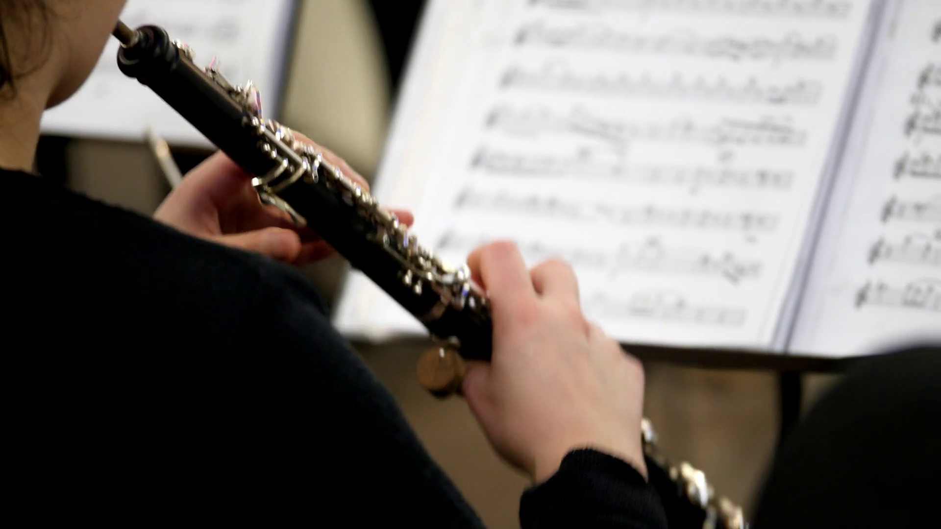 Close Up Footage Of Person Playing On Oboe Stock Footage SBV-320002261 ...