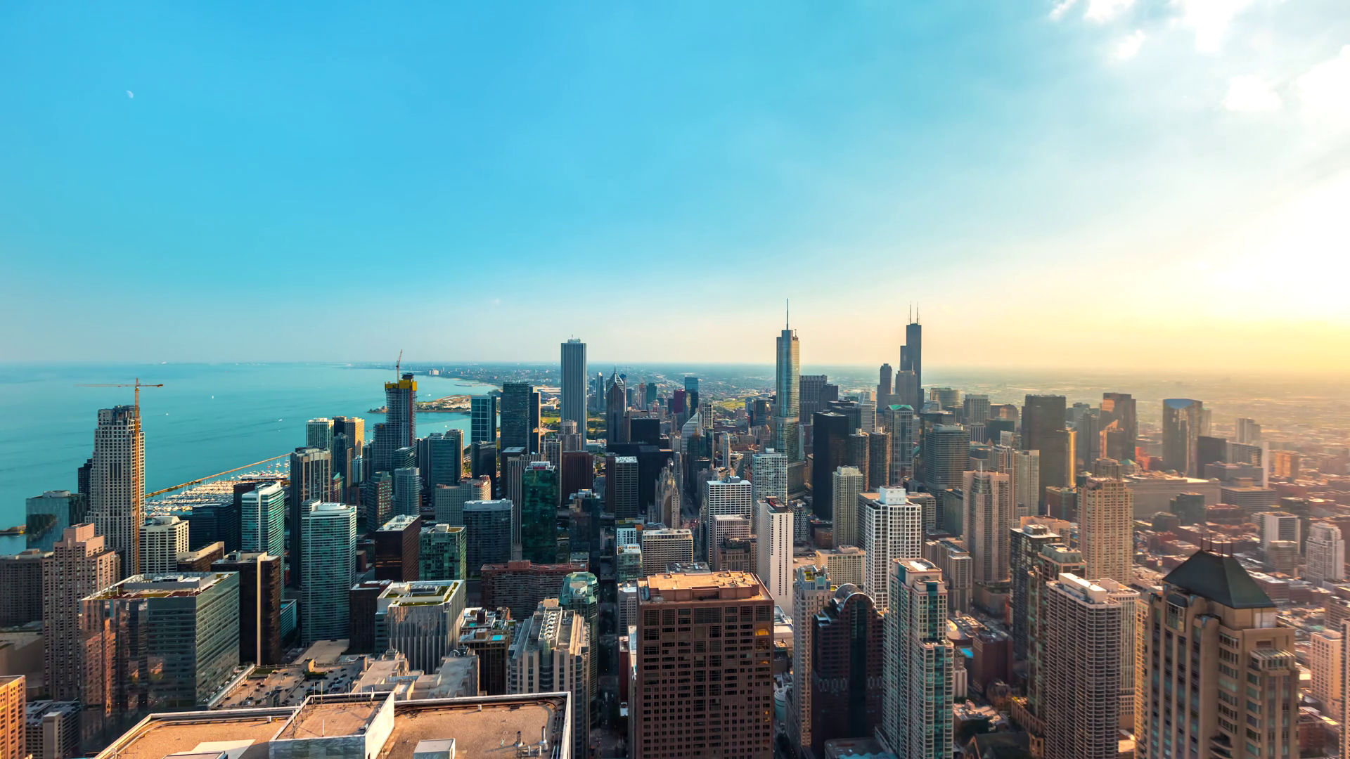 Time-lapse Of Chicago Skyline From High Above Stock Footage SBV ...