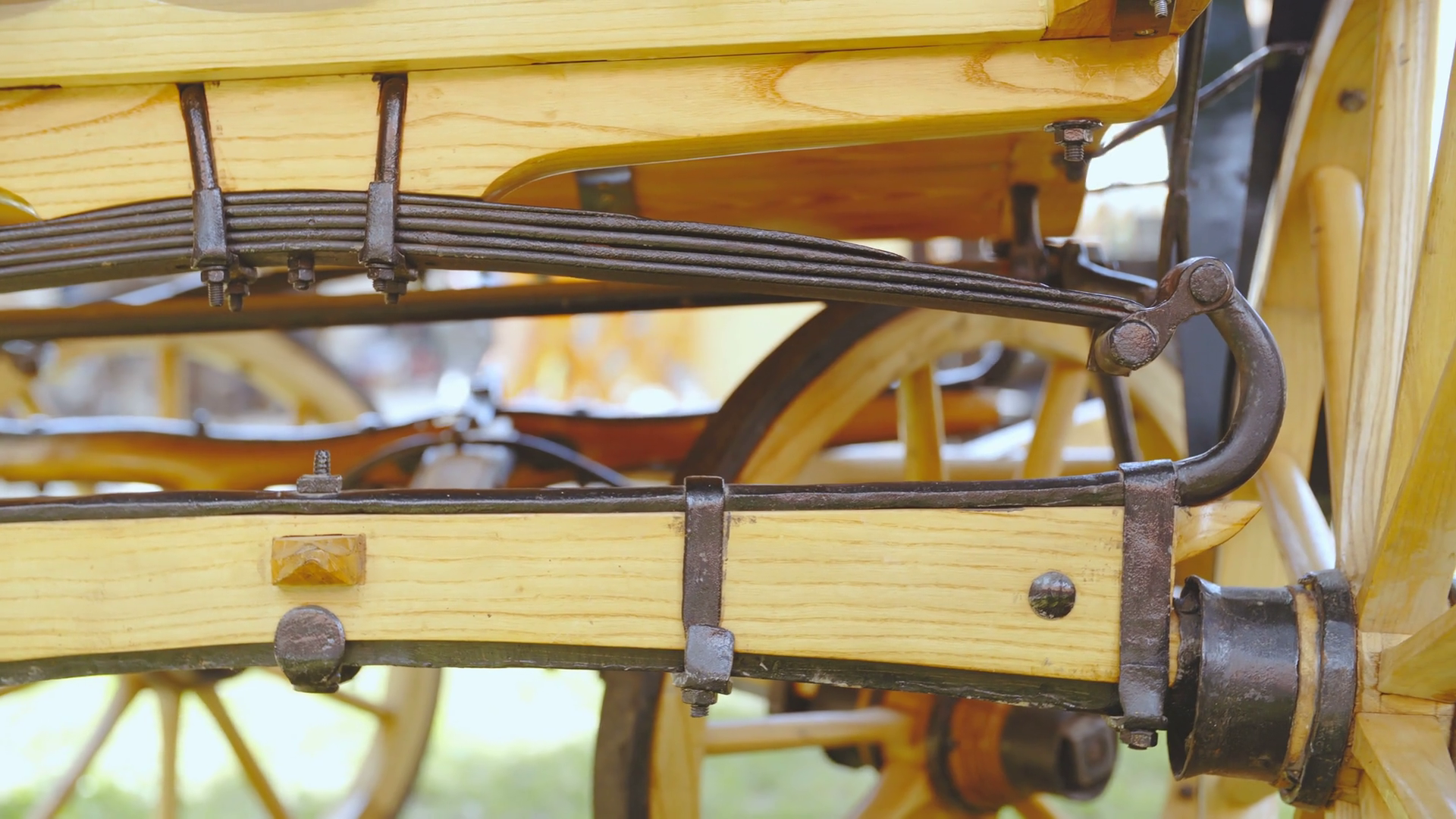 Retro Carriage Made From Wood Handmade Iron Stock Footage SBV-352655508 ...