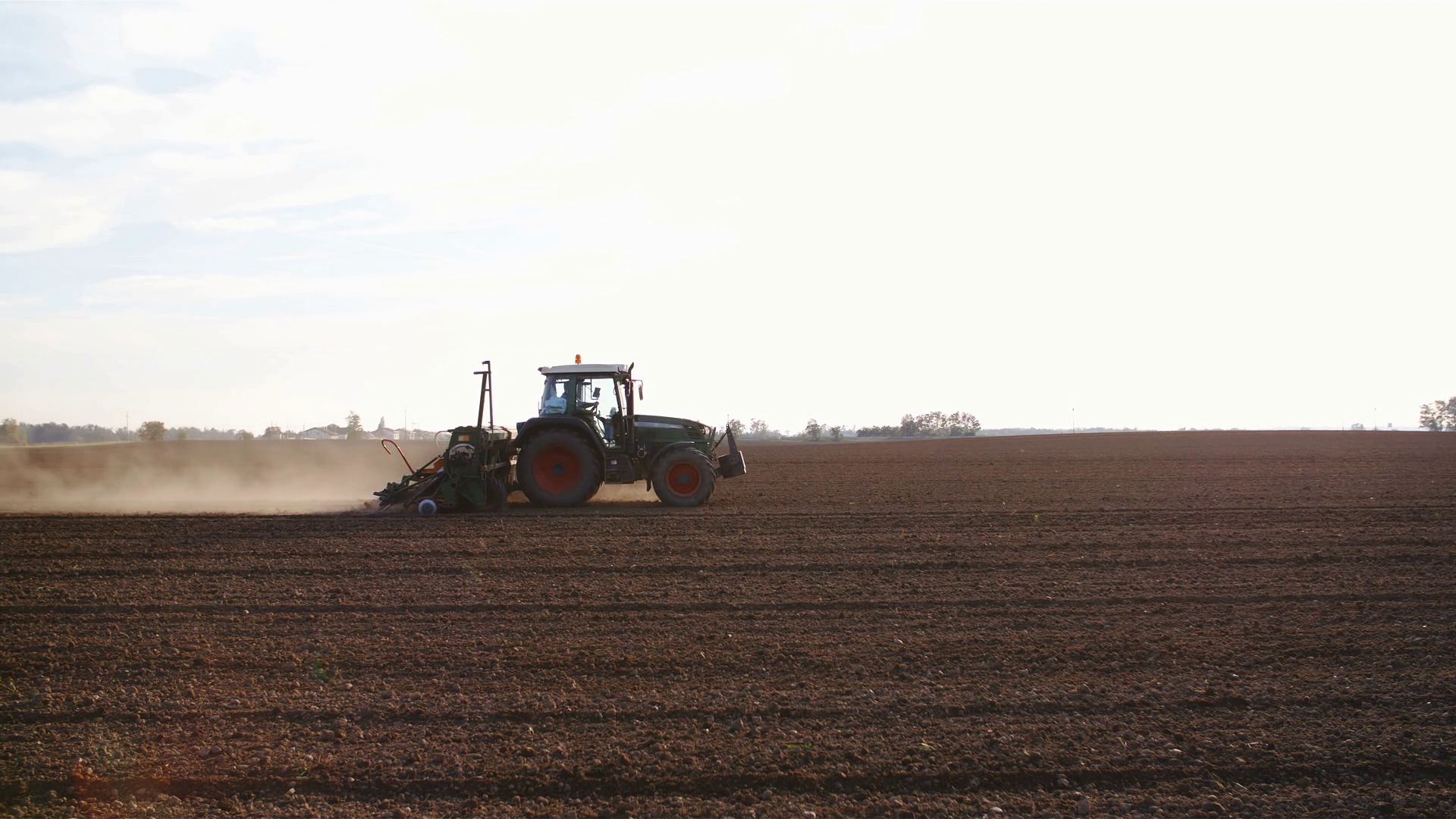 Tractor Work On Big Farm Field At Sunset 4k Stock Footage SBV-352813699 ...