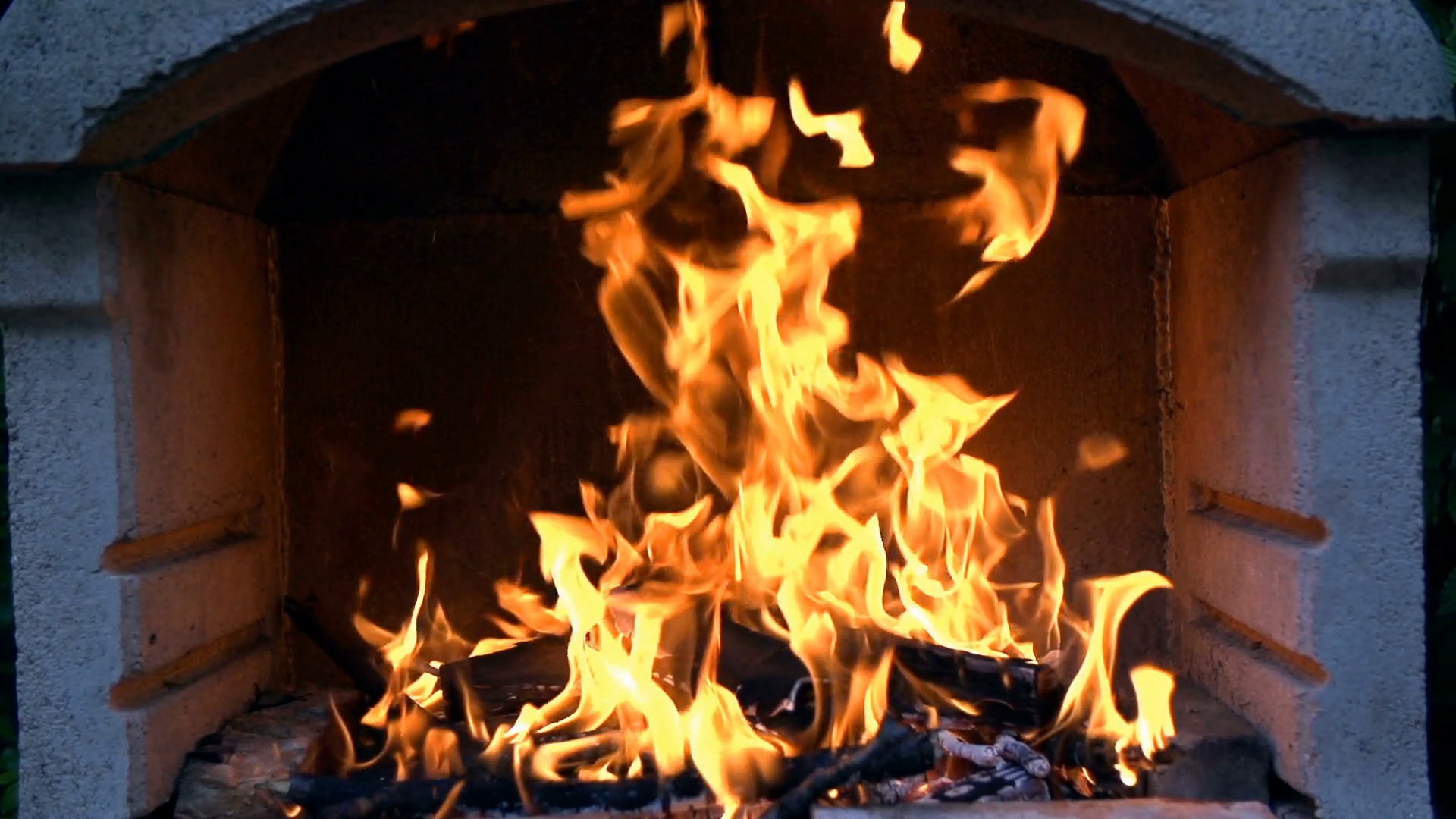 Barbecue Fire Burning in Close Up Slow motion Stock Video Footage 00:26 ...