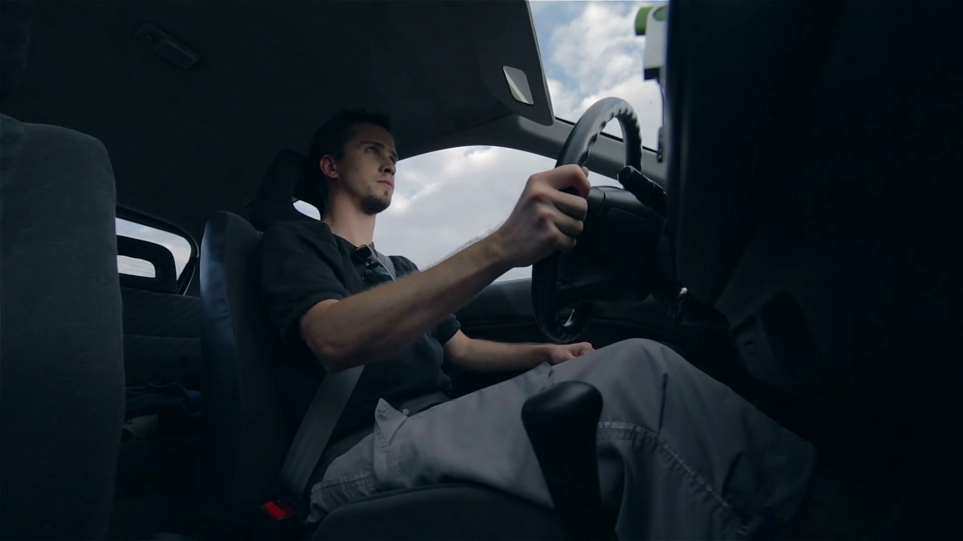 Calmly Driving Car Sun Blinding Wide Low Stock Footage SBV-316051492 ...