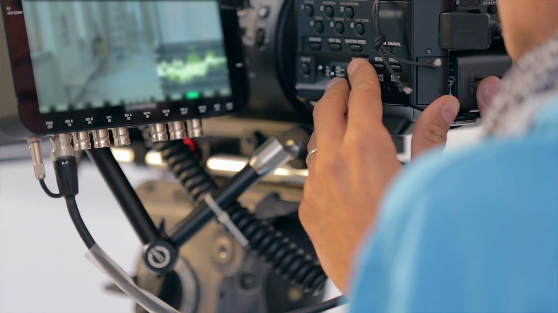 Camera Guy Setting Professional Equipment On Stock Footage SBV ...