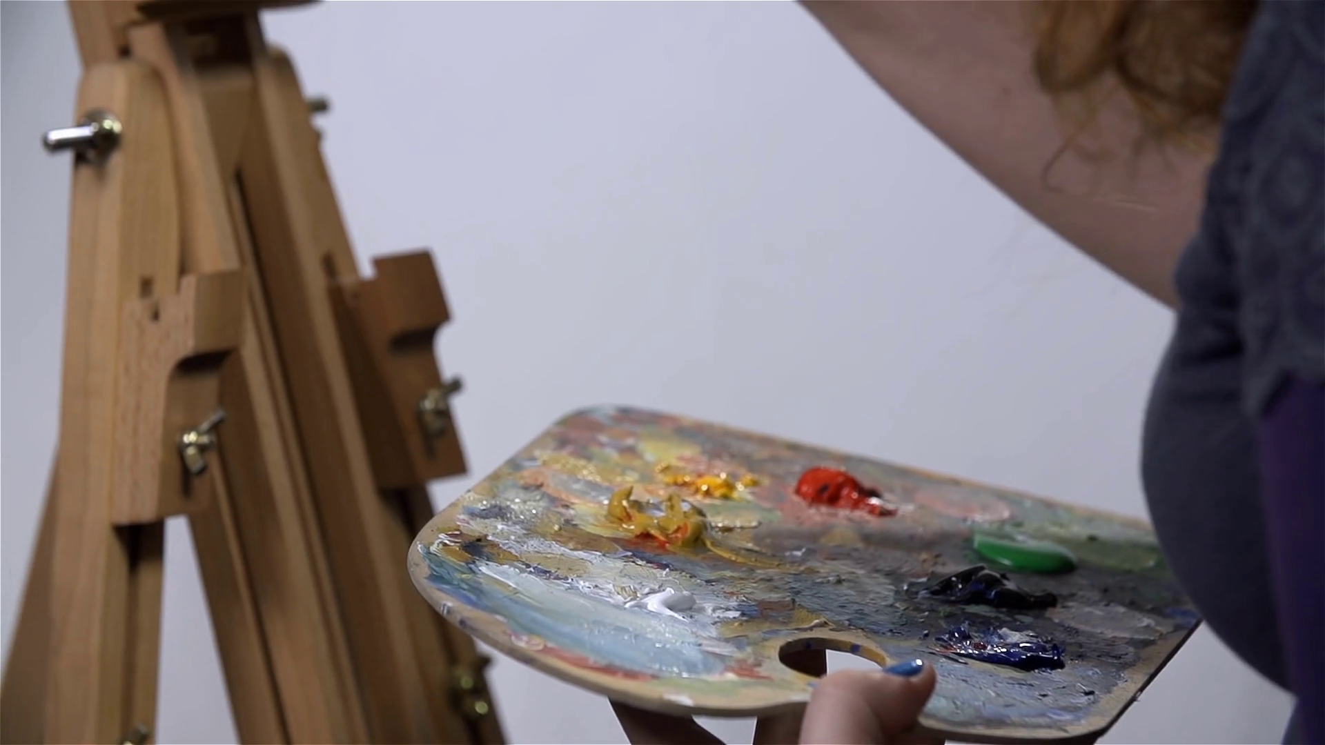 Close Up Tilting From Palette To Canvas Stock Footage SBV-338602376 ...