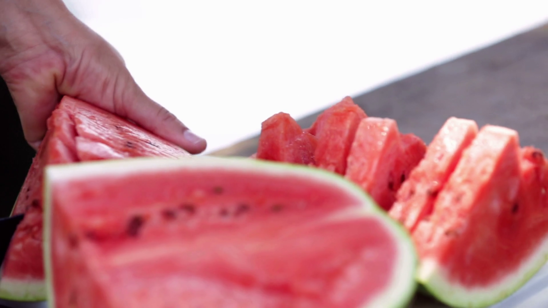 Cutting Watermelon Close Up Stock Footage SBV-338915390 - Storyblocks