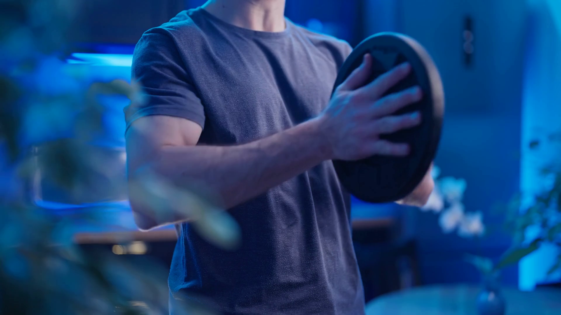 Headless Male Person Chest Exercise With Stock Footage SBV-347595782 ...