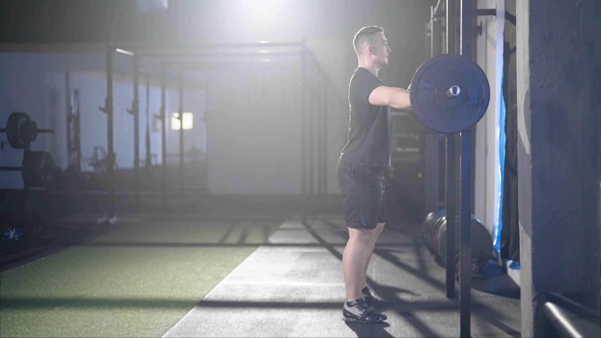 Barbell Over Head Press Exercise Shoulders Stock Footage SBV-347595172 ...