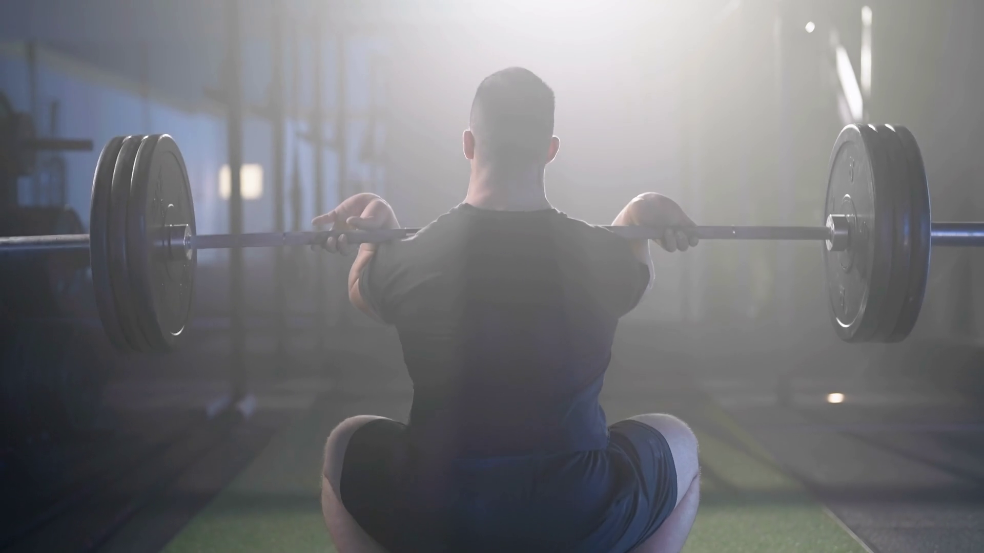Man Exercise Deadlift With Over Head Press Stock Footage SBV-347595486 ...