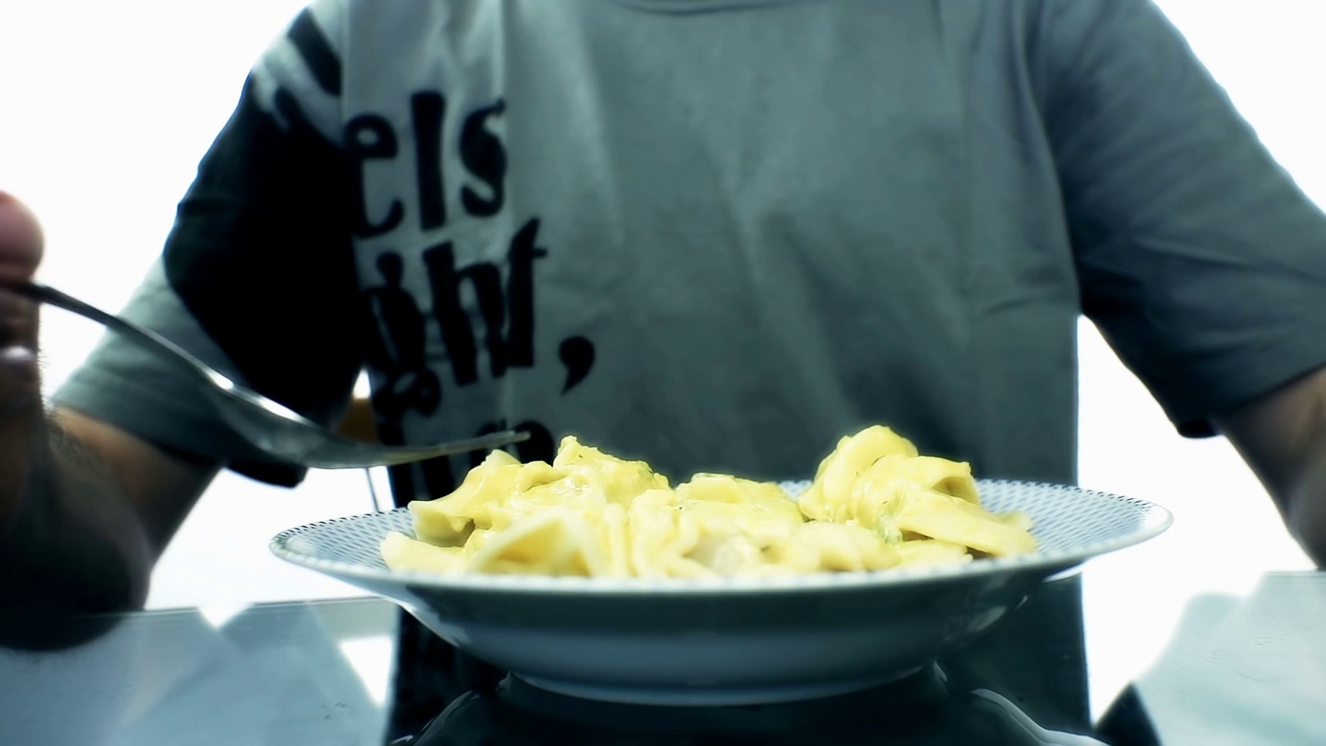 Man Eating Ravioli Lunch On White Background Stock Footage SBV ...