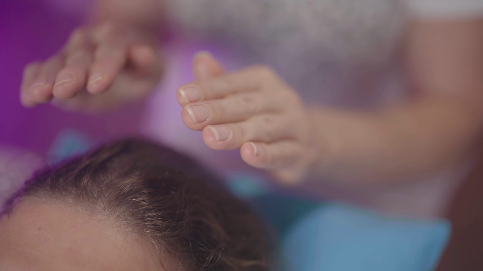 Touchless Hand Healing Action On Person Head Stock Footage SBV ...