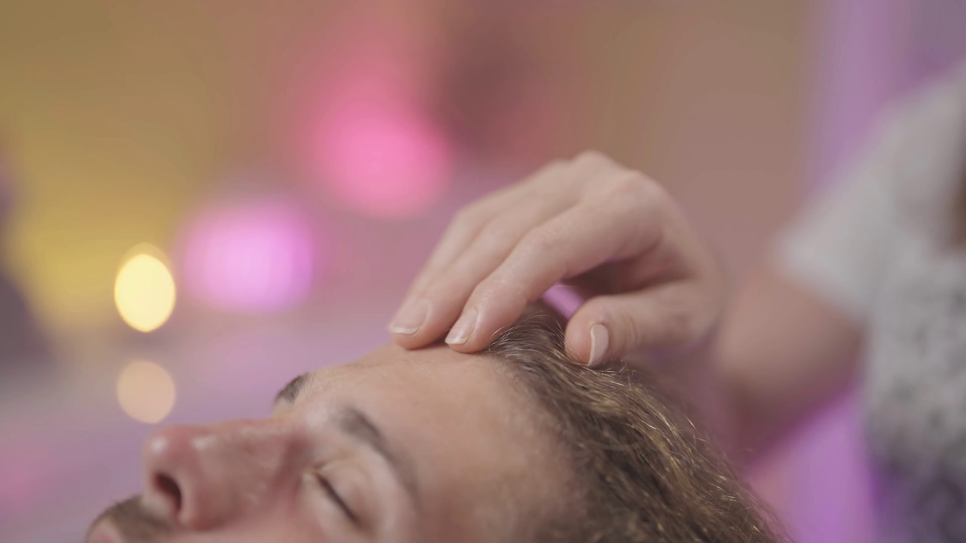 Hand Healing Touch On Head Therapy Stock Footage SBV-347594833 ...