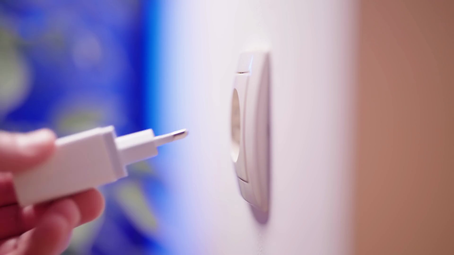 Plug In Electric Outlet White Phone Charger Stock Footage SBV-348751395 ...