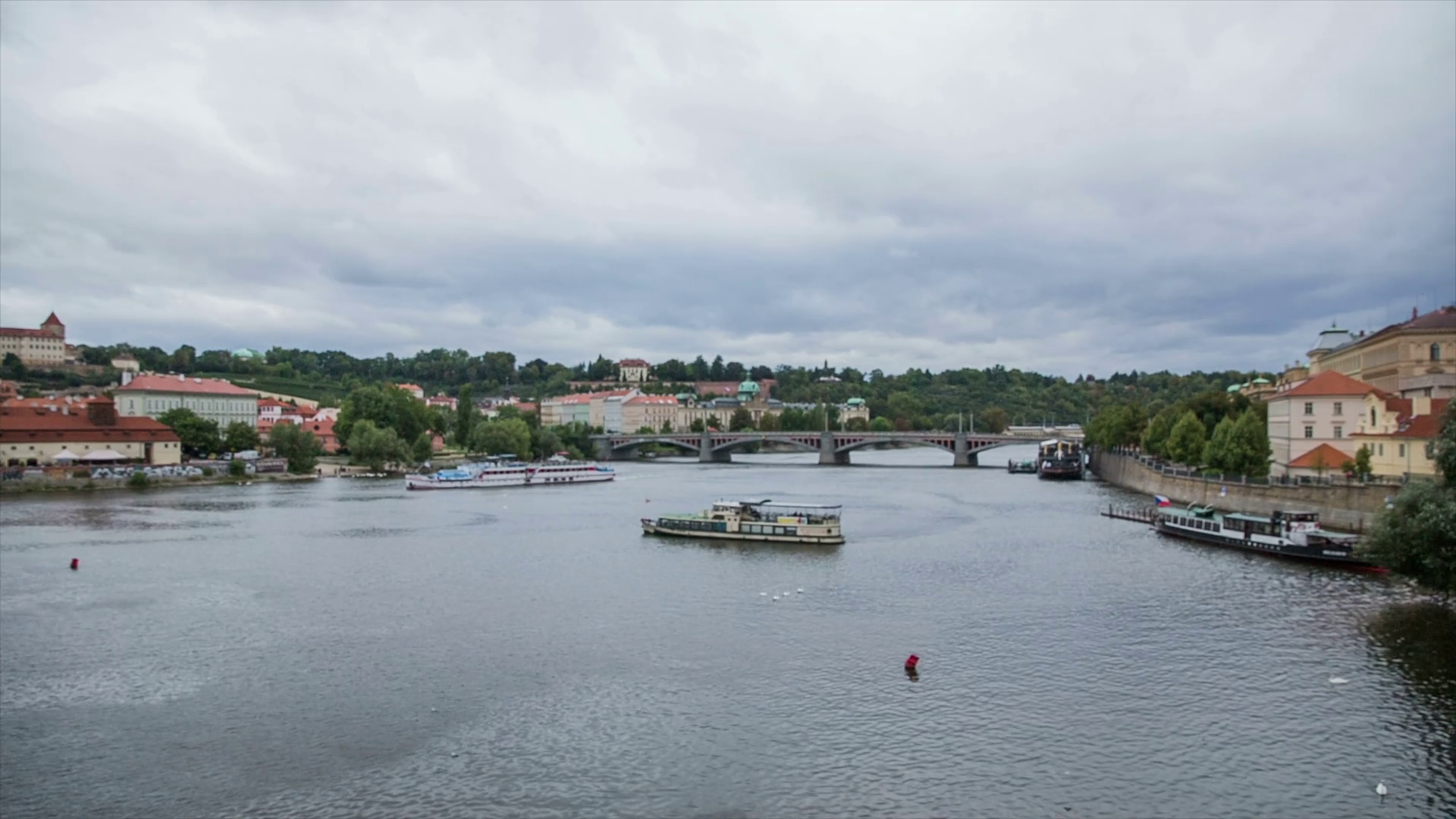 Ships on Vltava river in Prague Stock Video Footage 00:13 SBV-346778342 ...