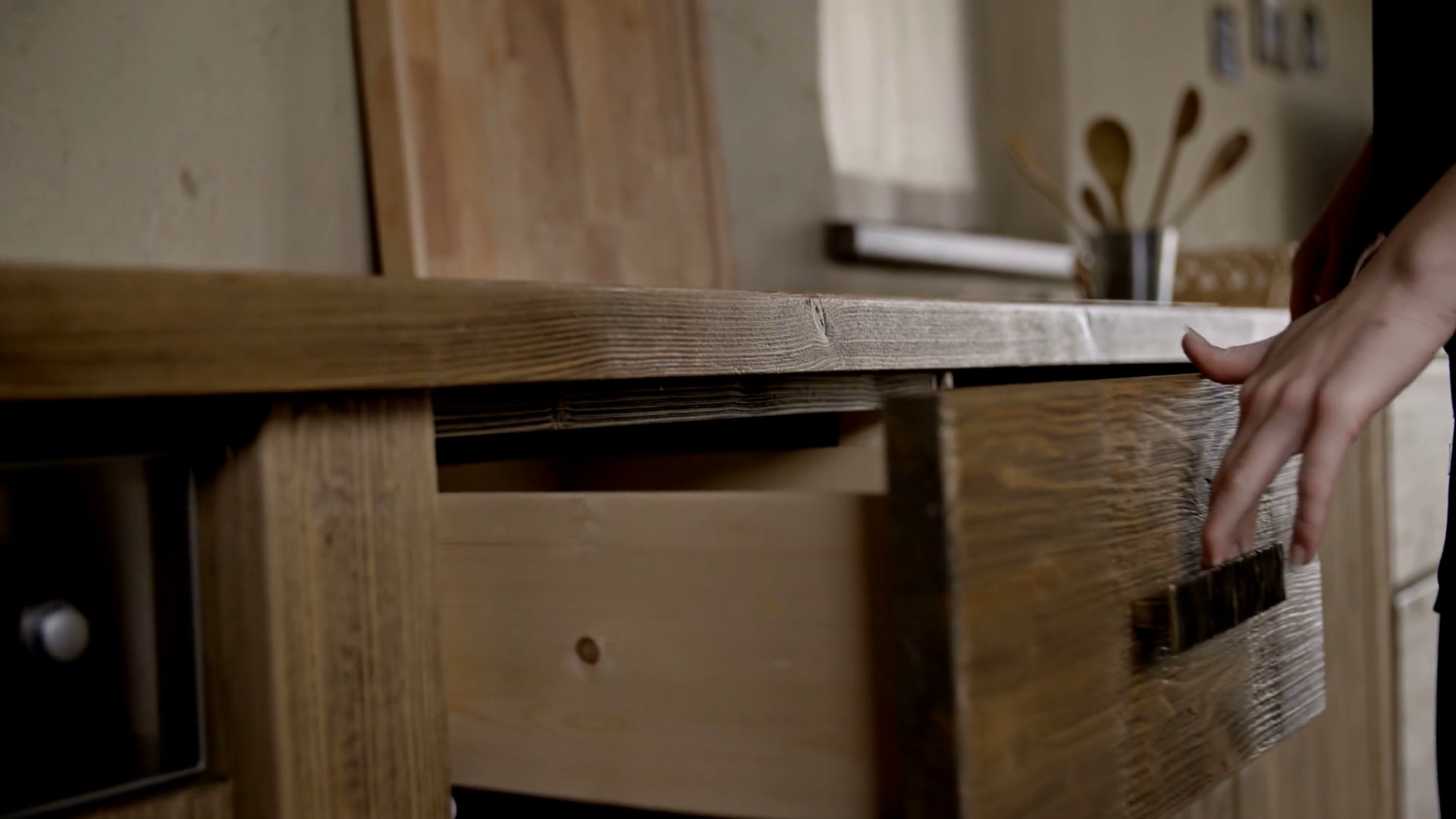 Person Open Wooden Drawer Take Spoon 4k Stock Footage SBV-347755944 ...