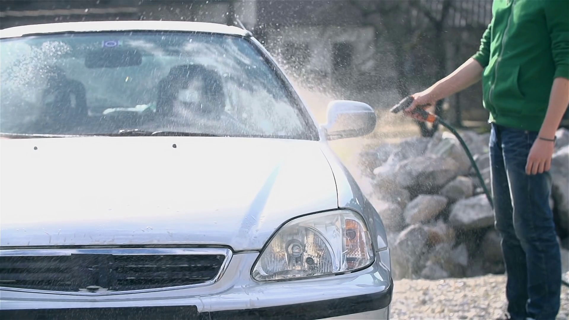 Slow Motion Spraying Soap From Car Washing Stock Footage SBV-316502496 ...