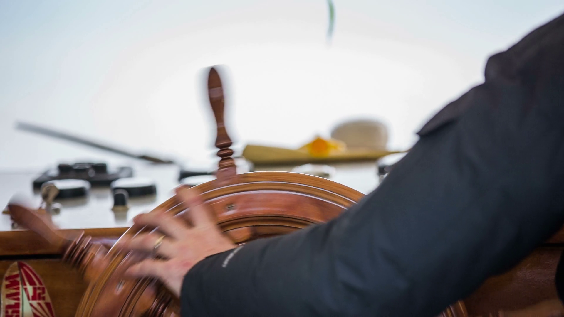 Steering Rudder On Ship Close Up Person Stock Footage SBV-315929222 ...