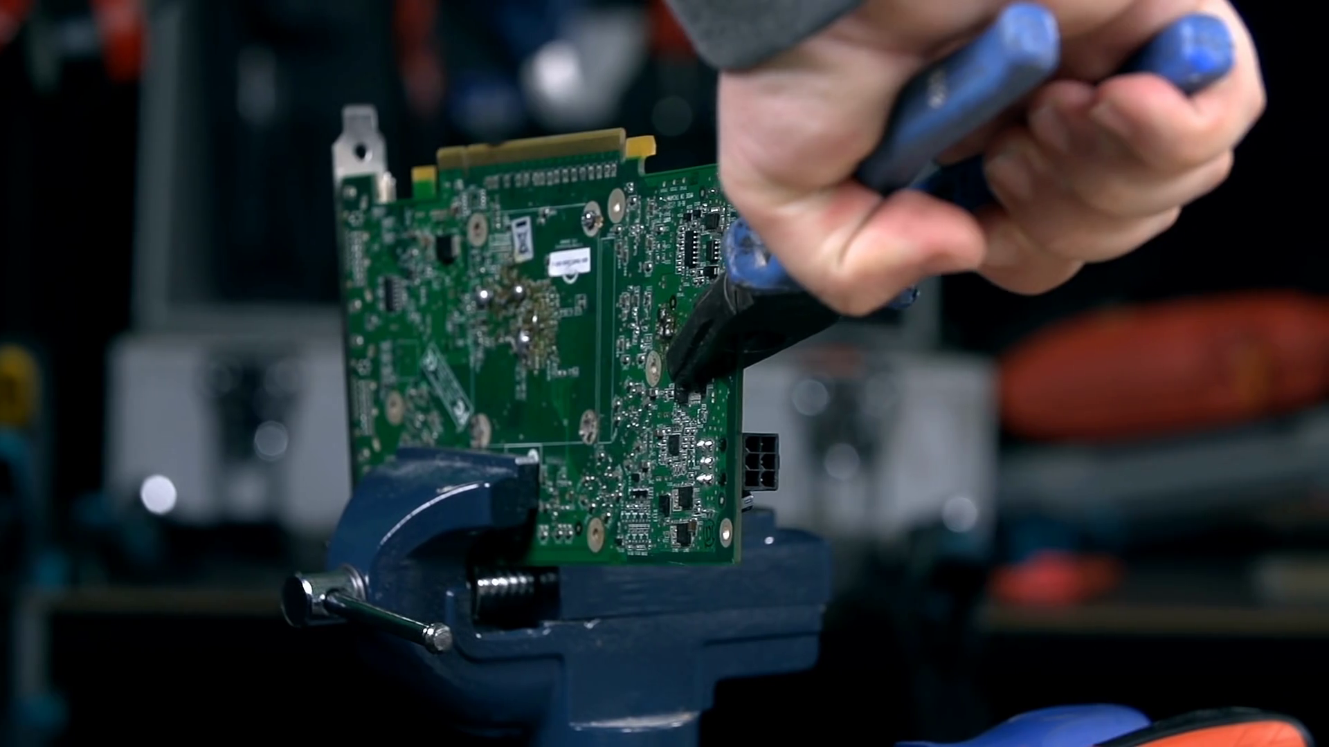 Trying To Brake Graphic Card With Forceps In Stock Footage SBV ...