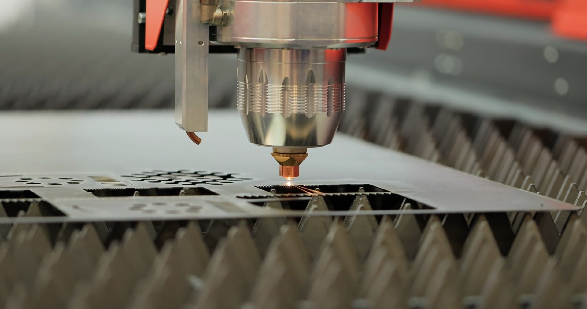 Cnc Laser Cutting Of Metal Modern Industrial Stock Footage SBV ...