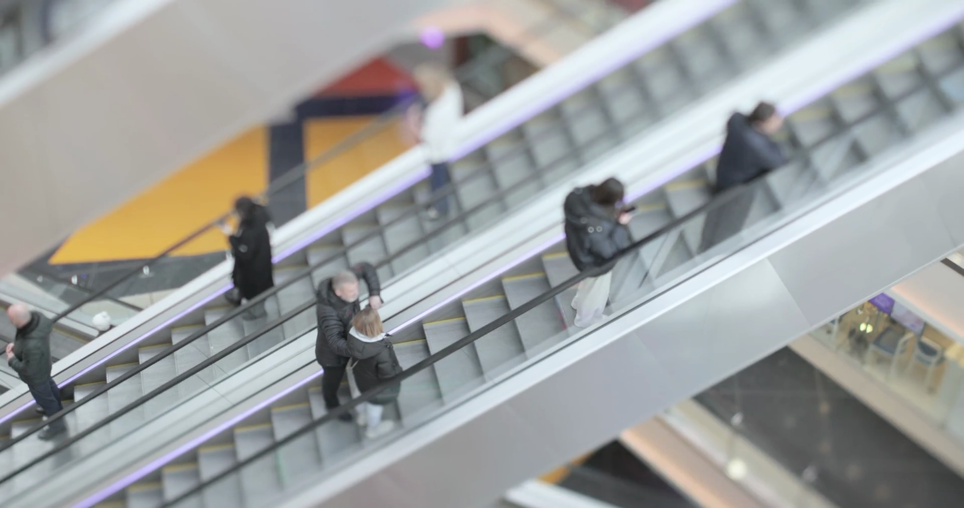 People In Motion In Escalators At Modern Stock Footage SBV-347691926 ...