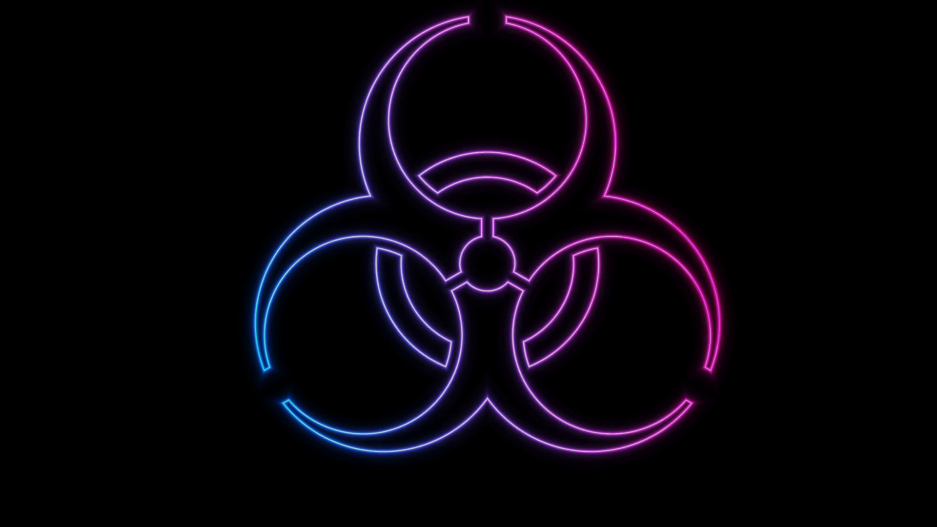 Blue Purple Neon Luminous Biohazard Symbol Stock Motion Graphics SBV ...