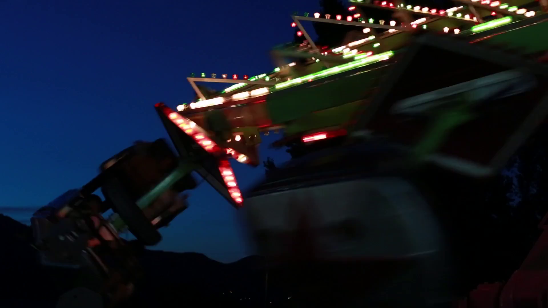 a carnival ride at night with the flashing lights Stock Video Footage ...