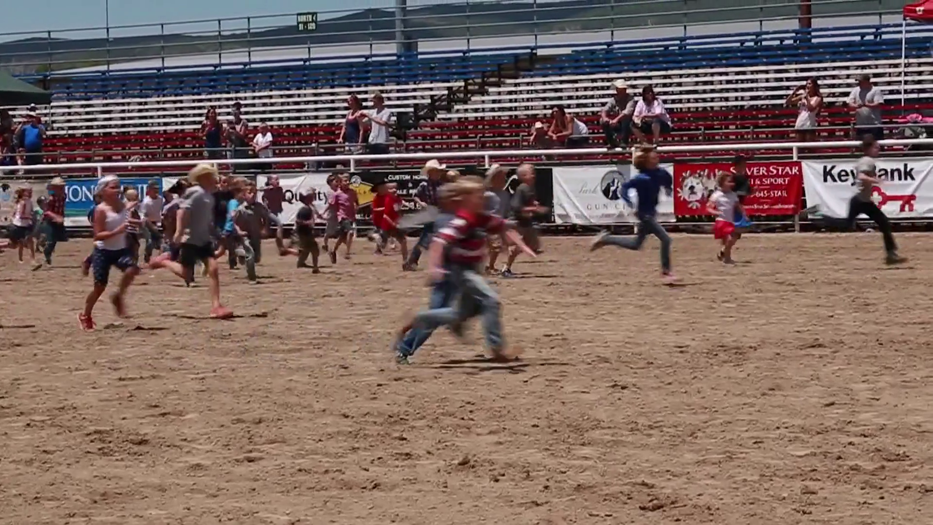 A Kids Pig Chase At Kids Rodeo Stock Footage SBV-301021219 - Storyblocks