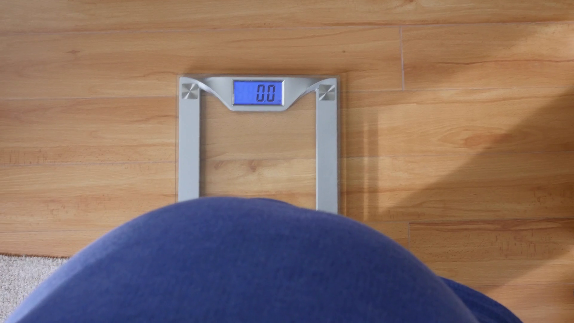 A Man With Fat Stomach Steps On Scale Stock Footage SBV-304567173 ...