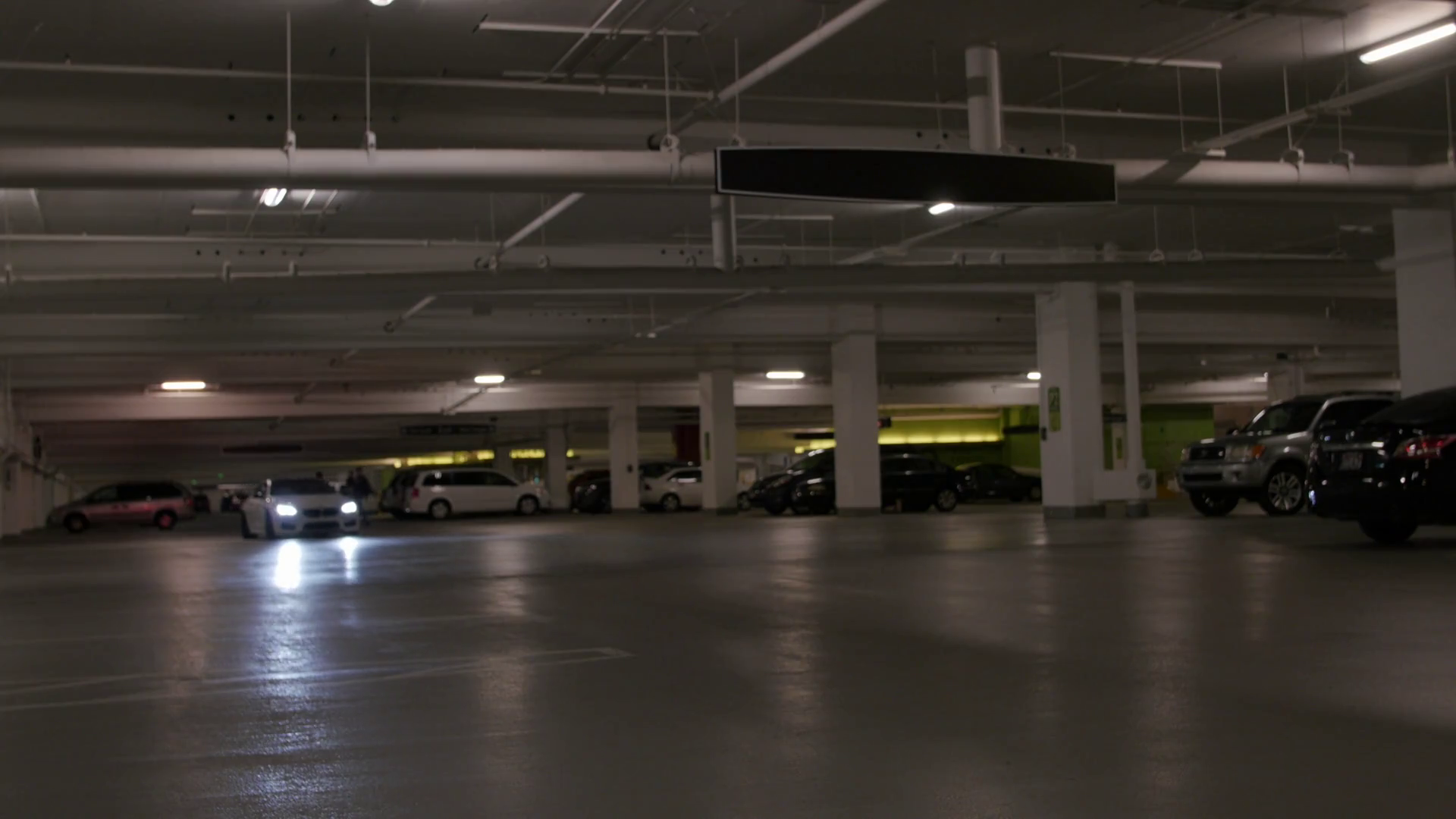 Car Driving In Underground Parking Garage Stock Footage SBV-301534000 ...