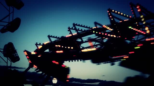 Flashing Lights On A Carnival Ride Stock Footage: Royalty-Free Video ...