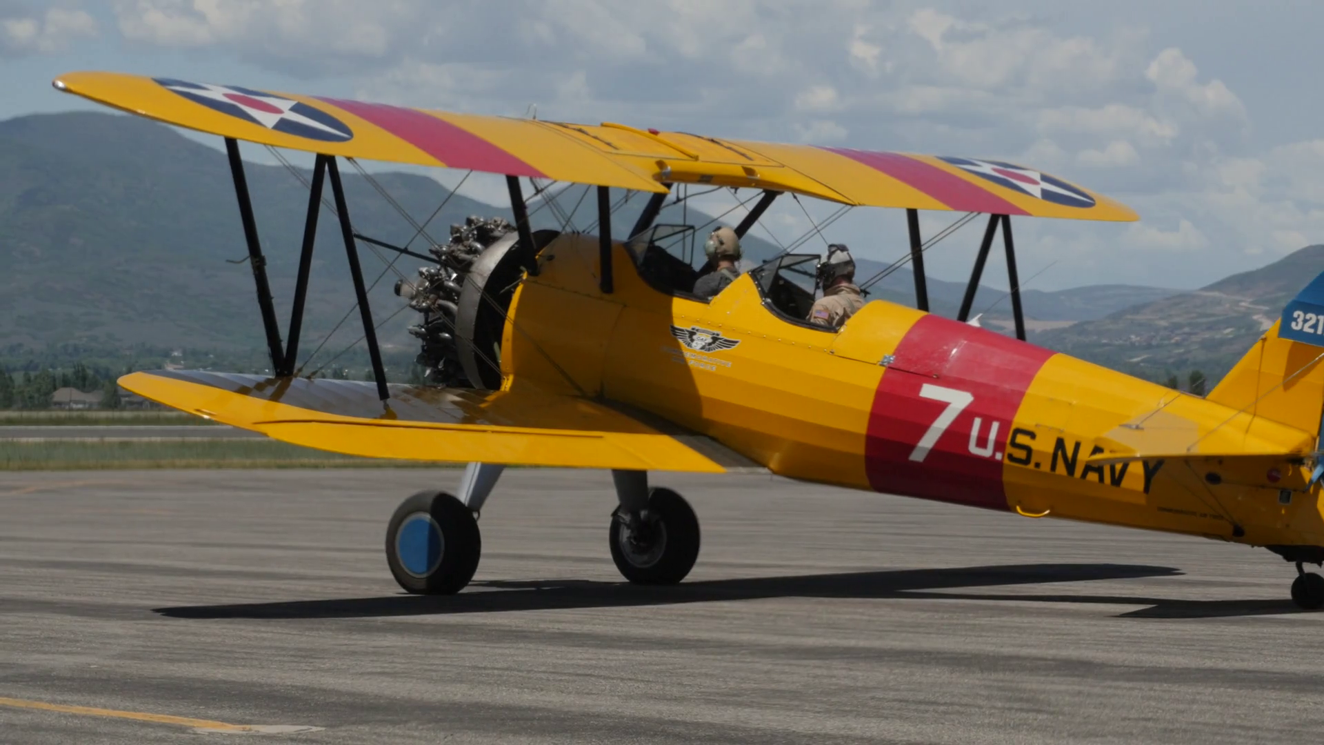 Editorial biplane at a World War 2 traveling exhibit Stock Video ...