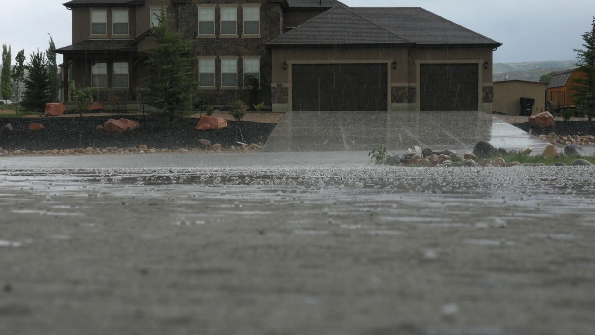 Hail Falling On Driveway Stock Footage SBV-303332117 - Storyblocks
