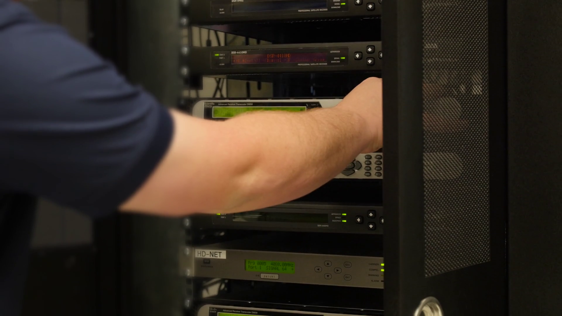 Tech Works In Telecommunications Server Room Stock Footage SBV ...