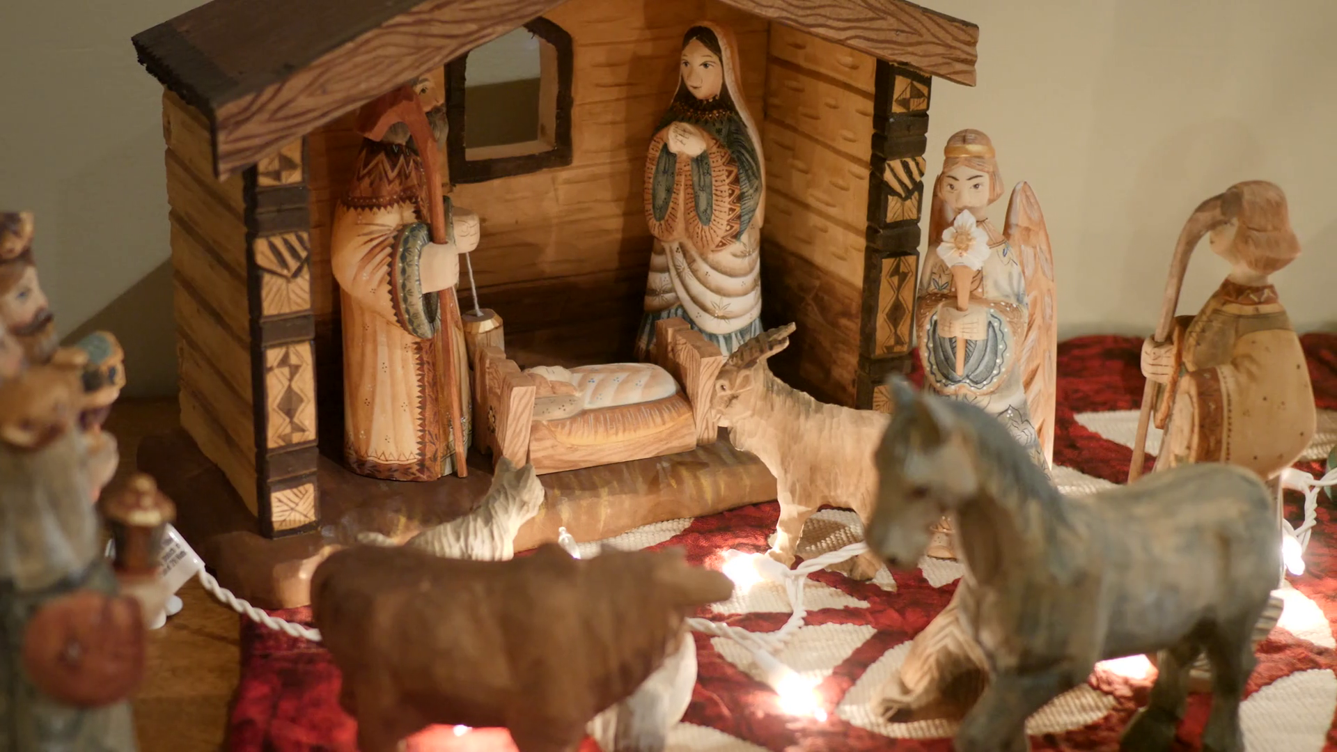 A Moving Shot Of Stunning Nativity Creche Stock Footage SBV-320548195 ...