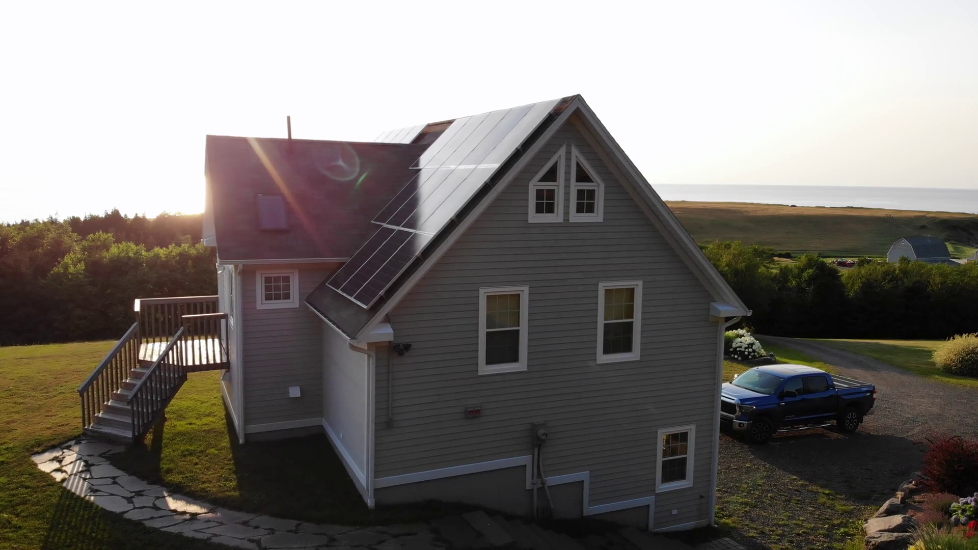 Aerial View Of Stunning Coastal Home With Stock Footage SBV-326288948 ...