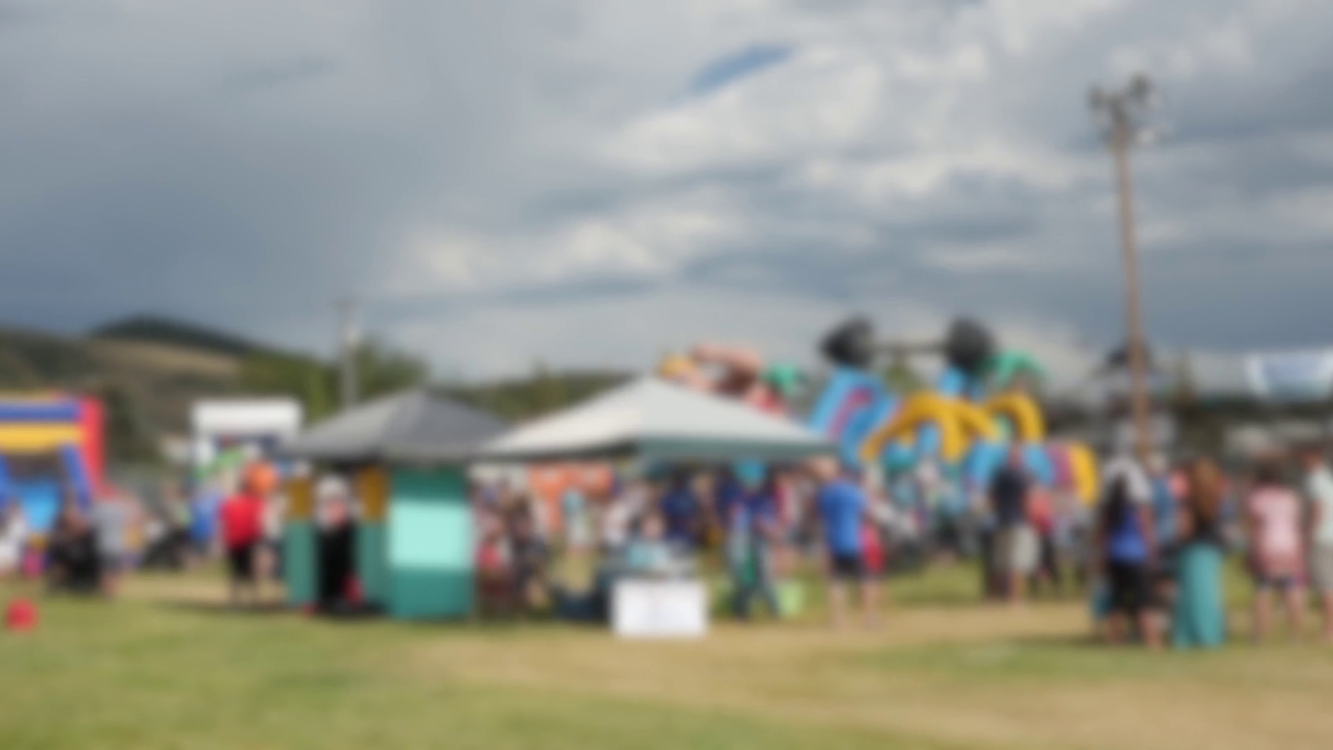 People Having Fun At Rural Fair With Rides Stock Footage SBV-313517046 ...