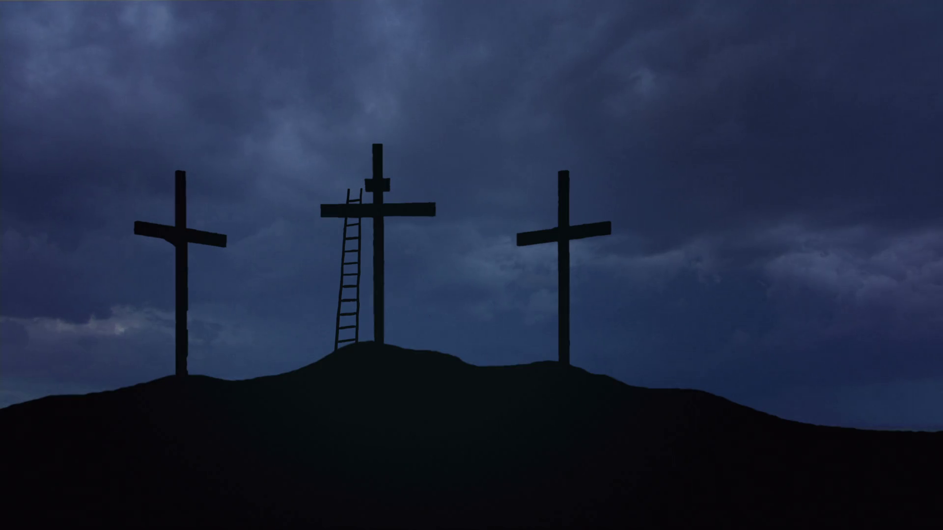 Calvary Hill With Cloudy Sky Lightning Loop Stock Footage SBV-307022356 ...