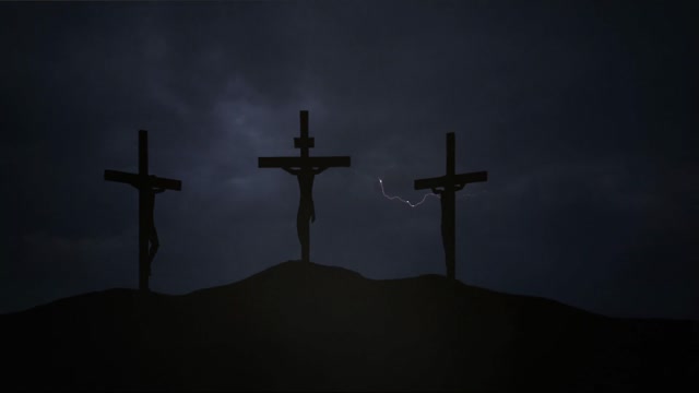 Calvary Hill With Cloudy Sky And Lightning Stock Footage: Royalty-Free ...