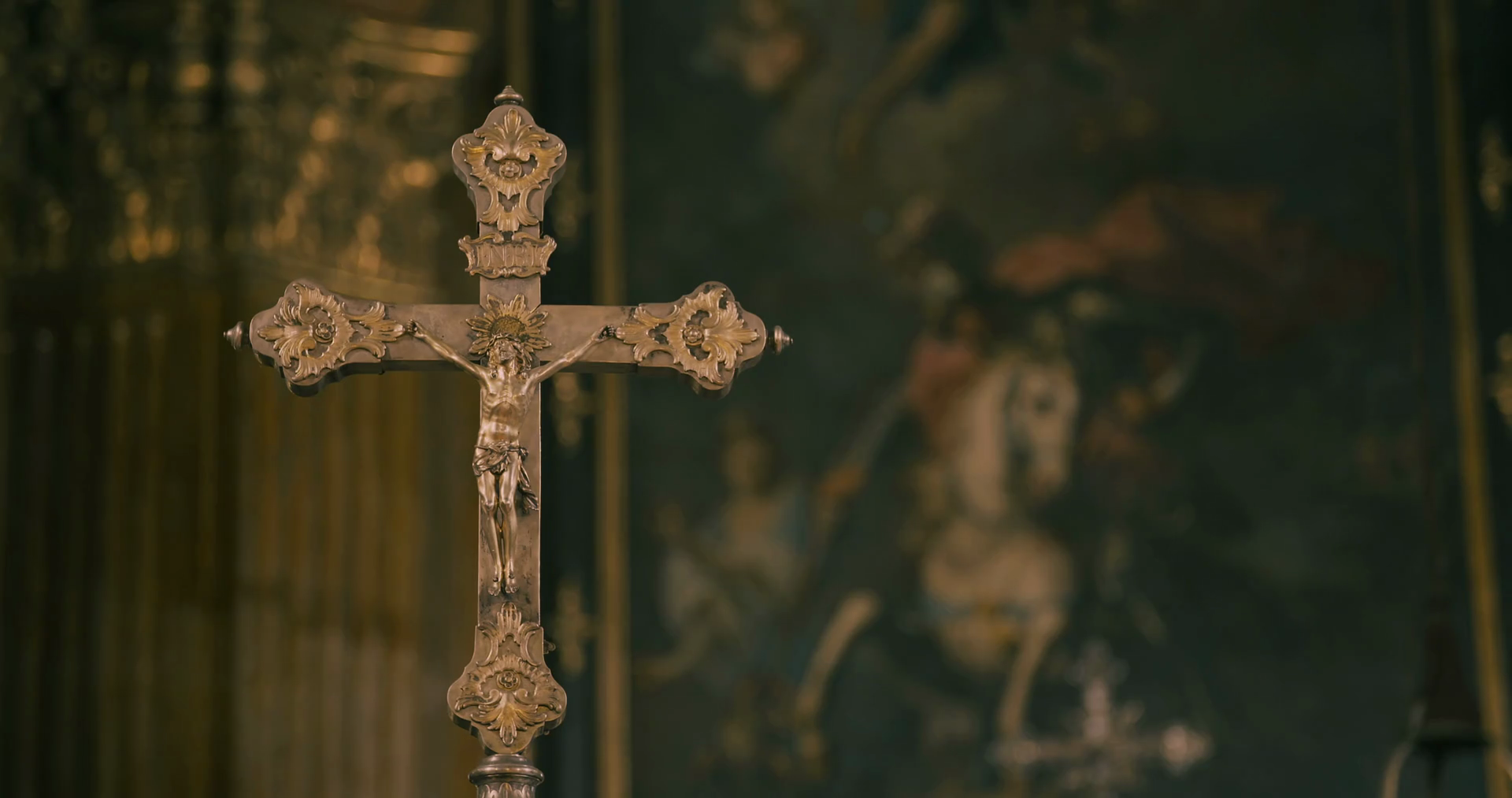 Altar In Catholic Church - Cross Icon Stock Footage SBV-317586850 ...