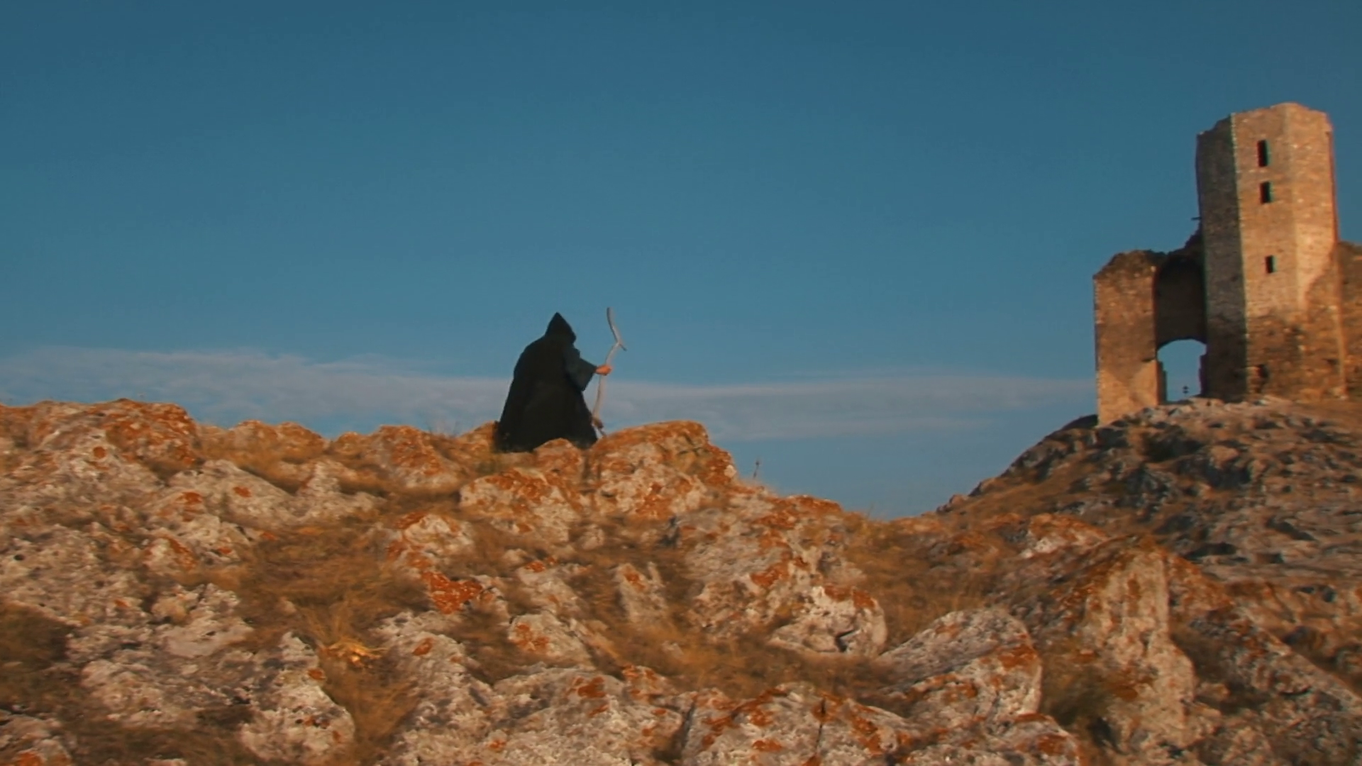 Devil walk to the Fortress Tower Stock Video Footage - Storyblocks