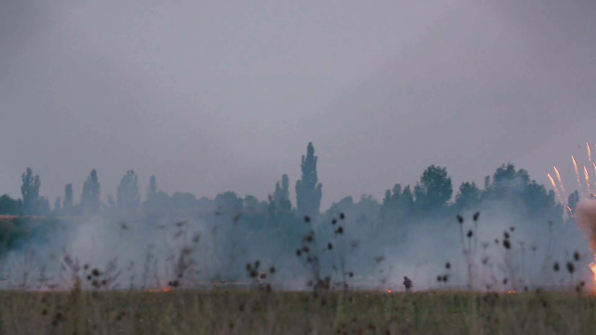 Explosions On Field Stock Footage SBV-317719702 - Storyblocks