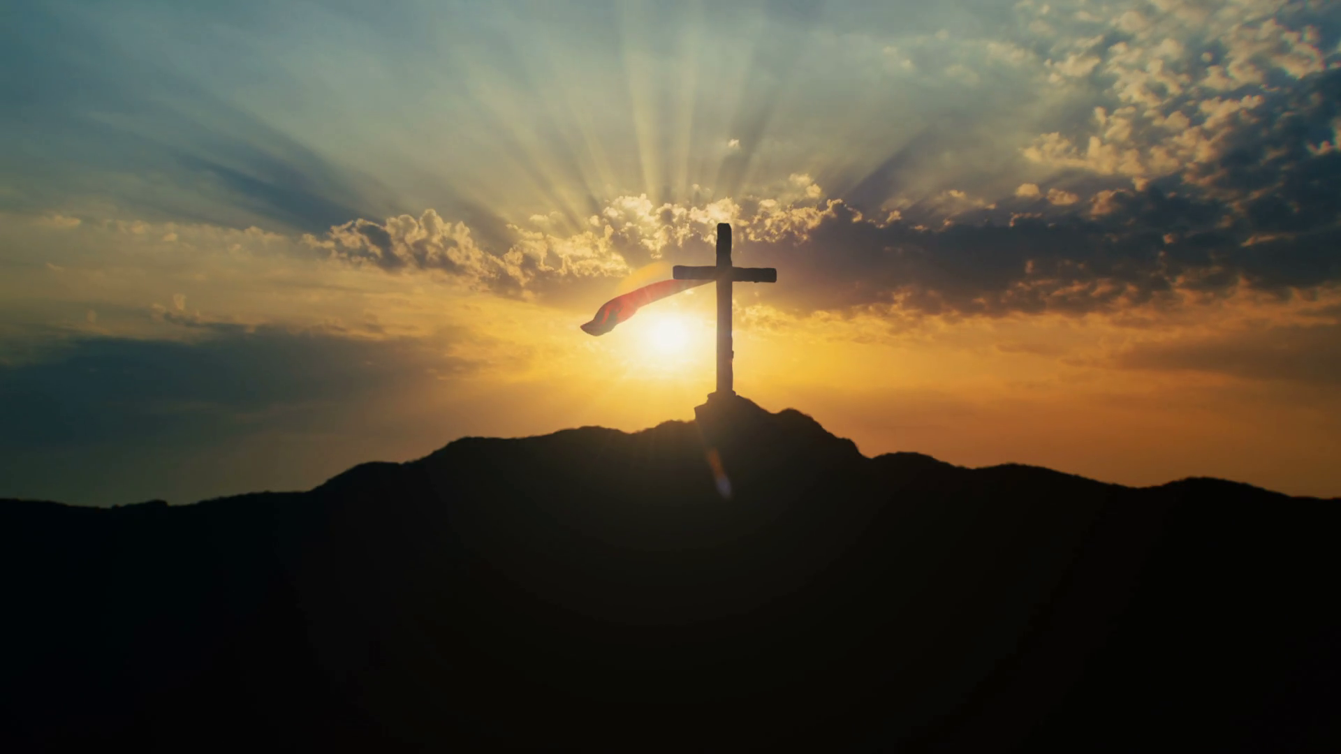 Holy Cross With Red Silk Scarf Stock Footage SBV-320318202 - Storyblocks