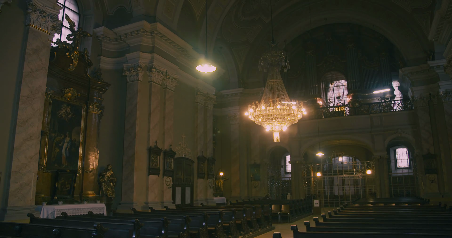Interior Of Catholic Church - Balcony Ls Stock Footage SBV-317591983 ...