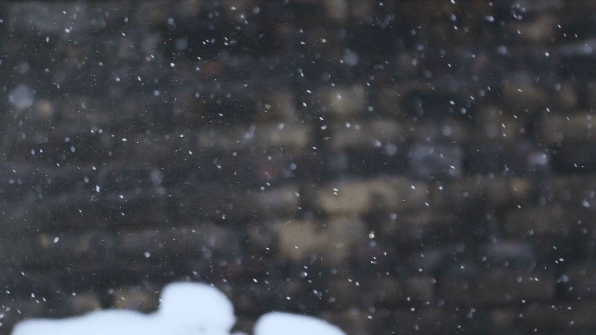 Real Falling Snow On Dark Brick Wall Stock Footage SBV-329734447 ...