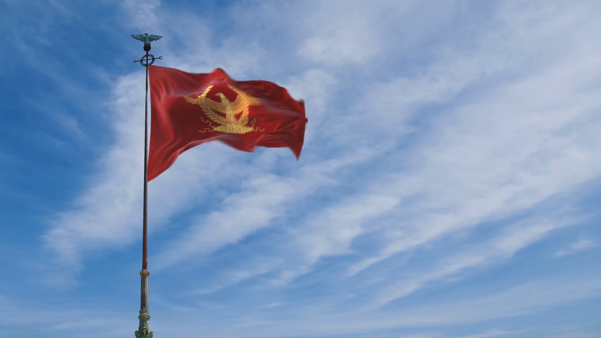 Roman Empire Flag On Bronze Pole Stock Footage SBV-347807961 - Storyblocks