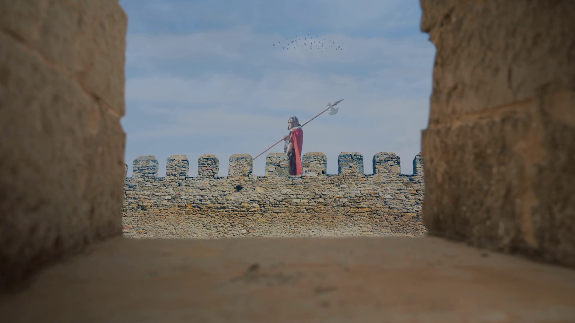 Roman Soldier Guarding Wall Of Citadel Stock Footage SBV-347808131 ...