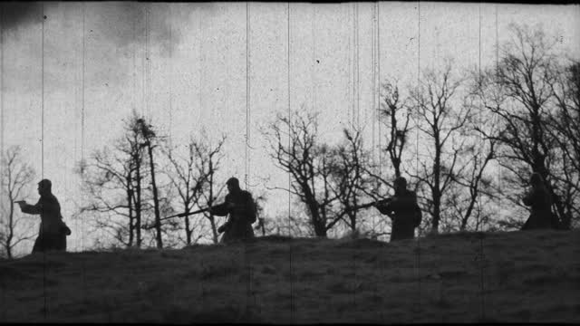 Silhouettes Of Soviet Soldiers In A Forest Archive Stock Footage ...