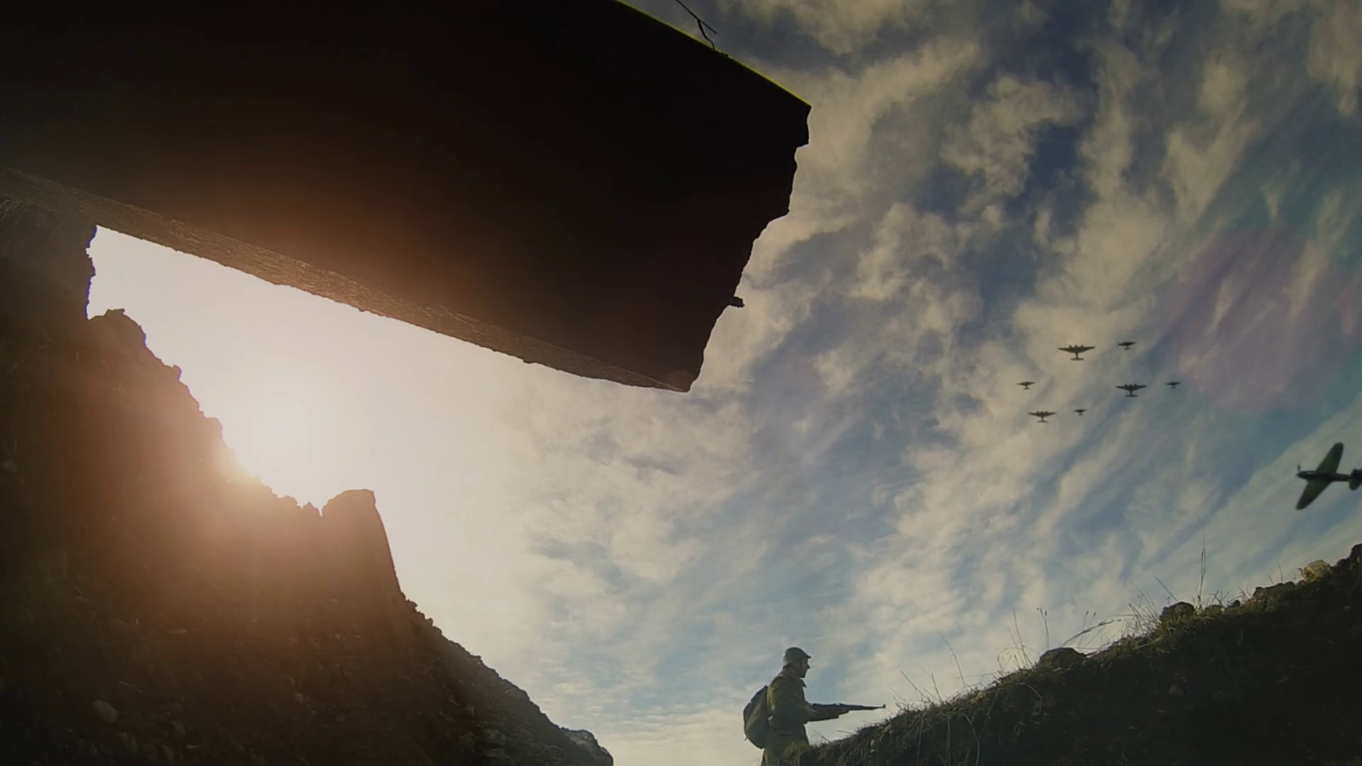 Soldier Fall Under Aerial Bombs During World Stock Footage SBV ...