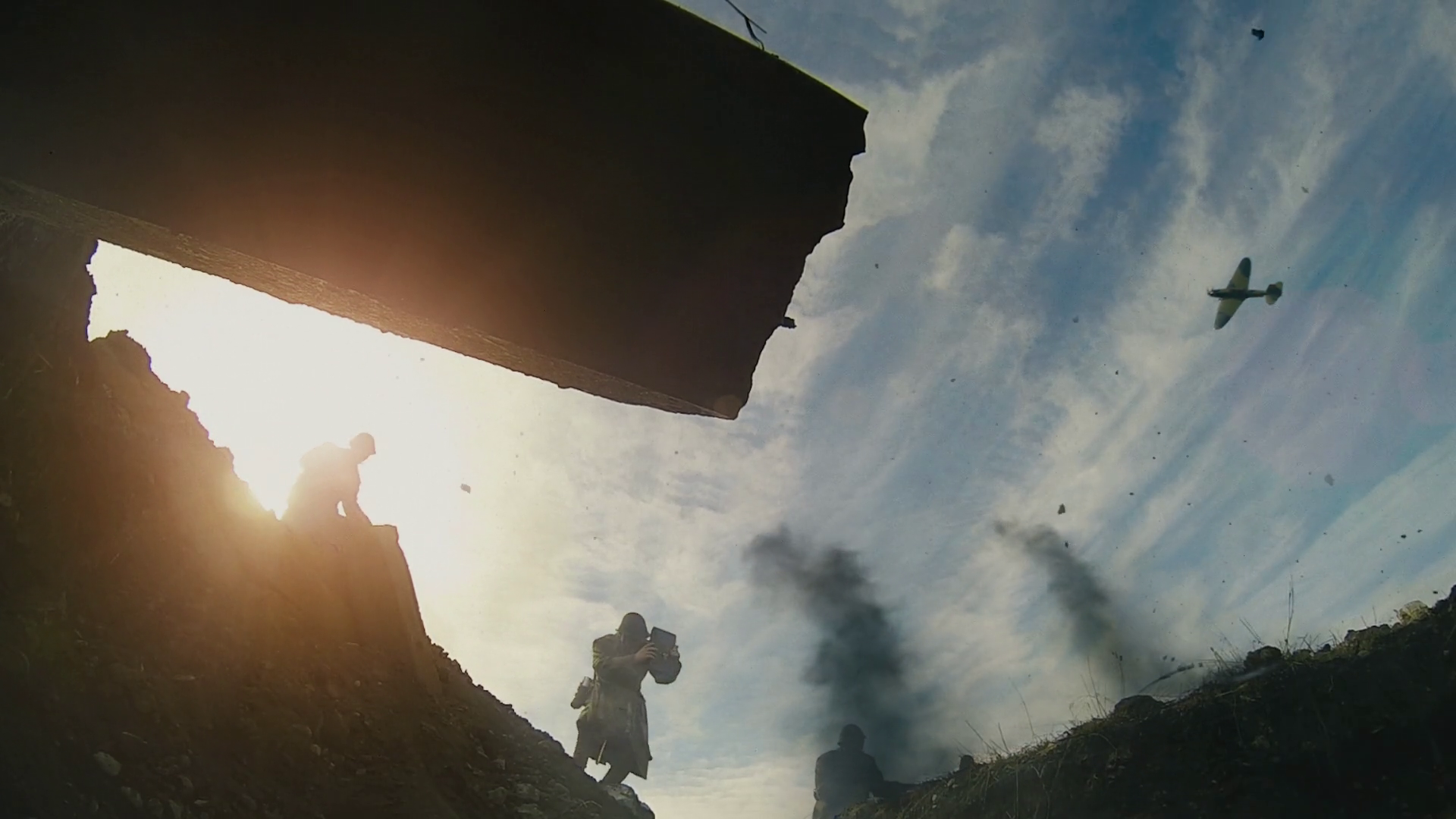 Soldiers under explosions during World War II Stock Video Footage ...