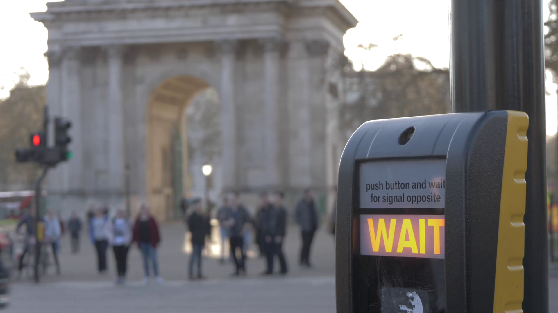 Pedestrian Wait Signal Wellington Arch In Stock Footage SBV-337050566 ...